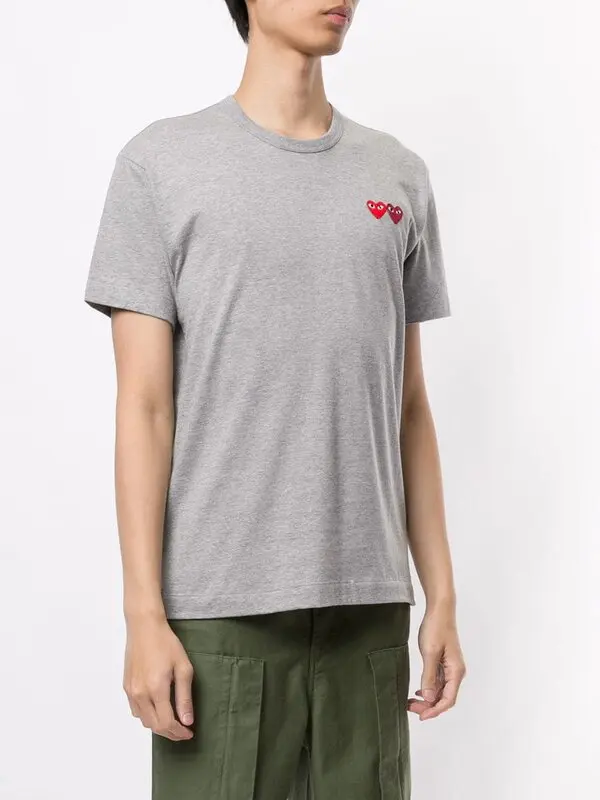 Play Comme Des Garcon Double-layer Heart-decal T-shirt