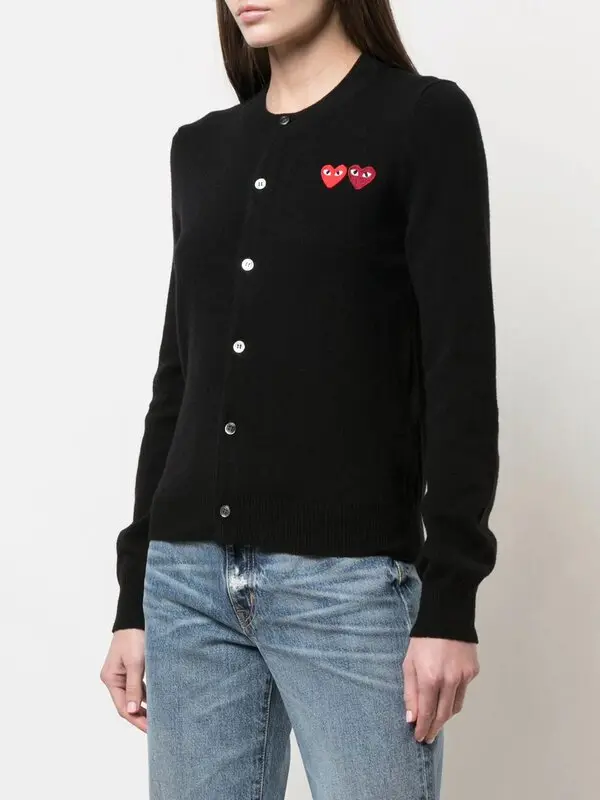 Play Comme Des Garcon Love Embroidered Cardigan