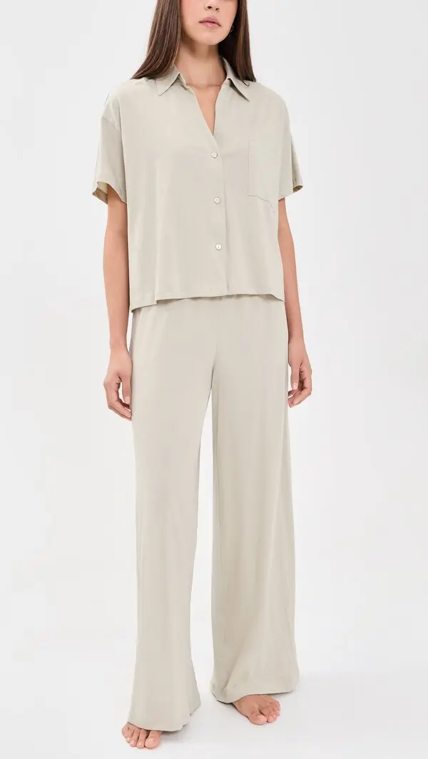 Eberjey Pima Cotton Pajama Set - Sandstone