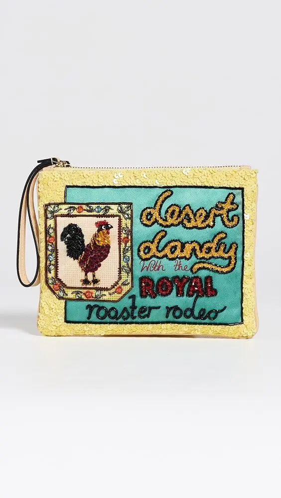 ALEMAIS Ace Rooster Embellished Clutch
