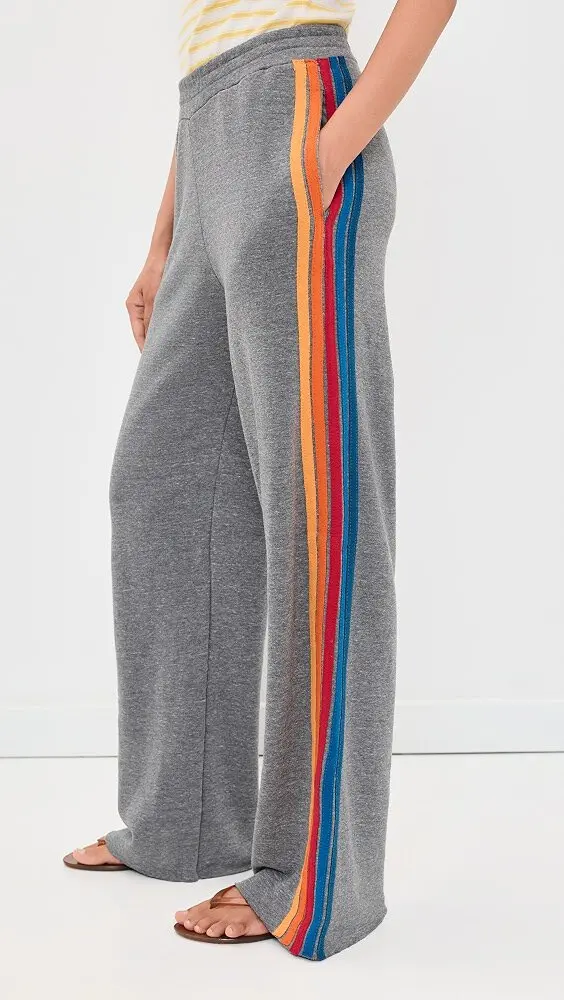 Aviator Nation 5 Stripe Wide Leg Sweatpants