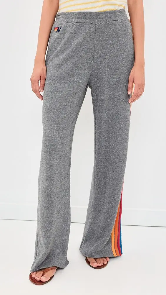 Aviator Nation 5 Stripe Wide Leg Sweatpants