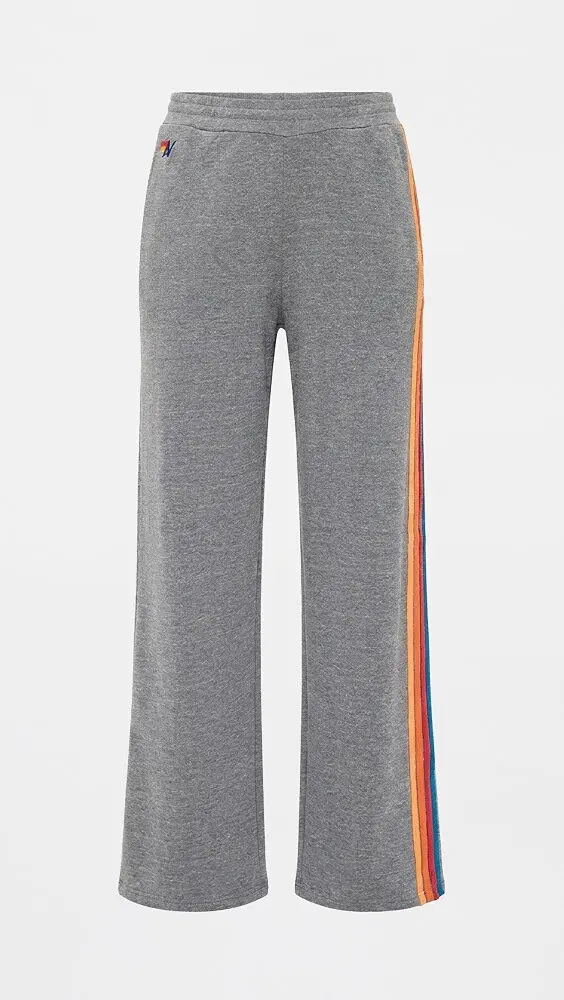 Aviator Nation 5 Stripe Wide Leg Sweatpants