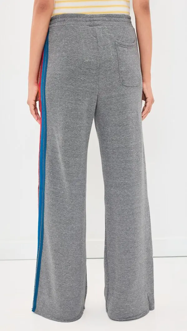 Aviator Nation 5 Stripe Wide Leg Sweatpants - Heather Grey