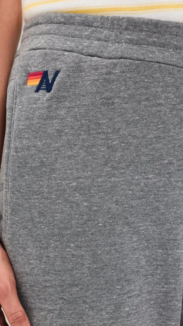 Aviator Nation 5 Stripe Wide Leg Sweatpants - Heather Grey