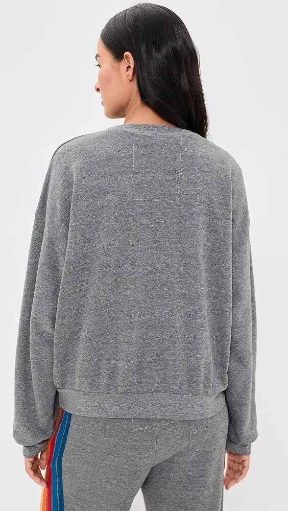 Aviator Nation 5 Stripe Relaxed Crew Sweatshirt