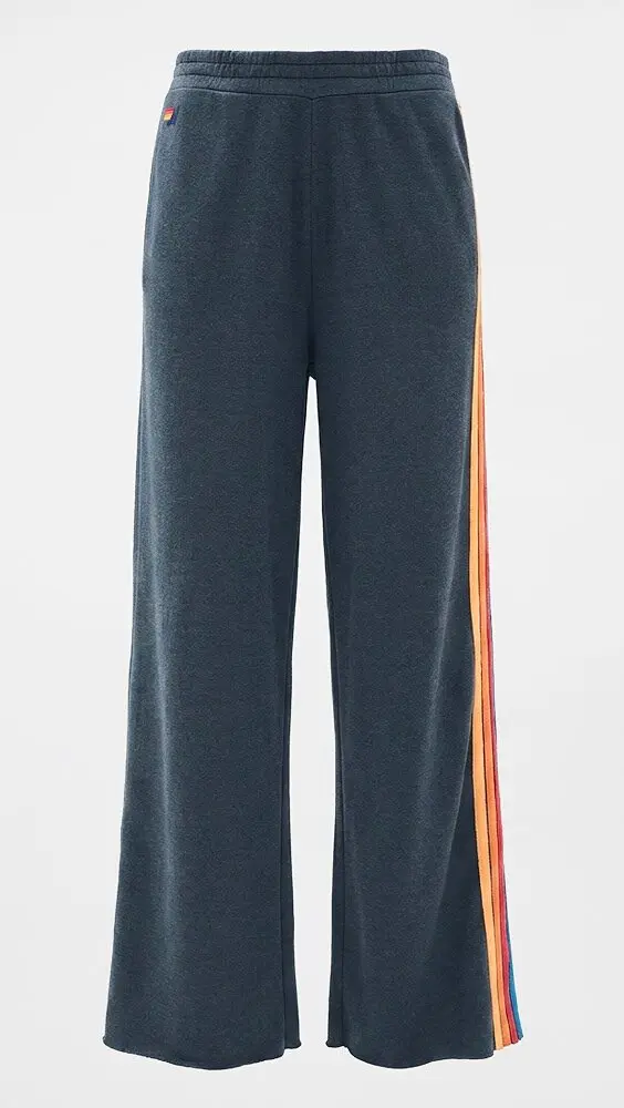Aviator Nation 5 Stripe Wide Leg Sweatpants