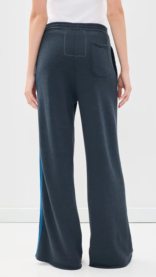 Aviator Nation Wide Leg Sweatpants With Rainbow Stripes - Charcoal