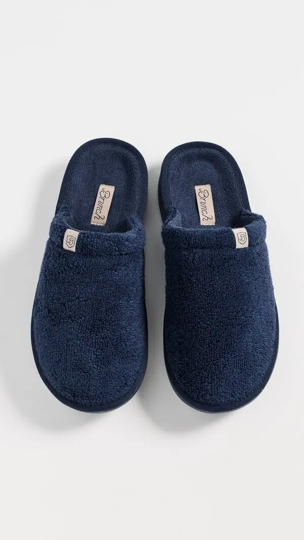 BRUNCH Terry Cloth Essential Slippers - Navy