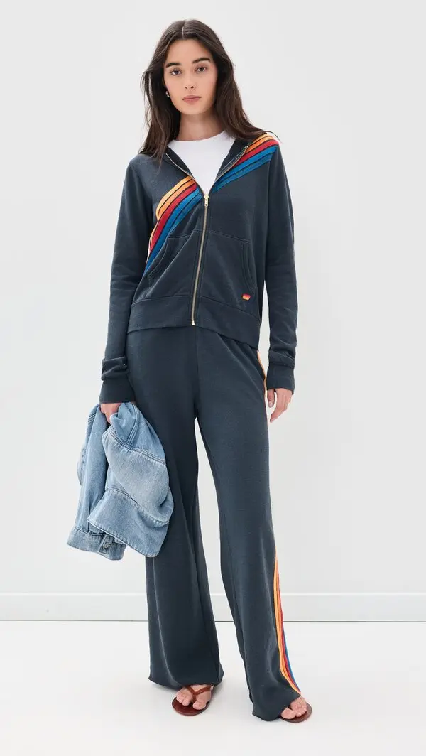 Aviator Nation Disco Zip Hoodie - Charcoal