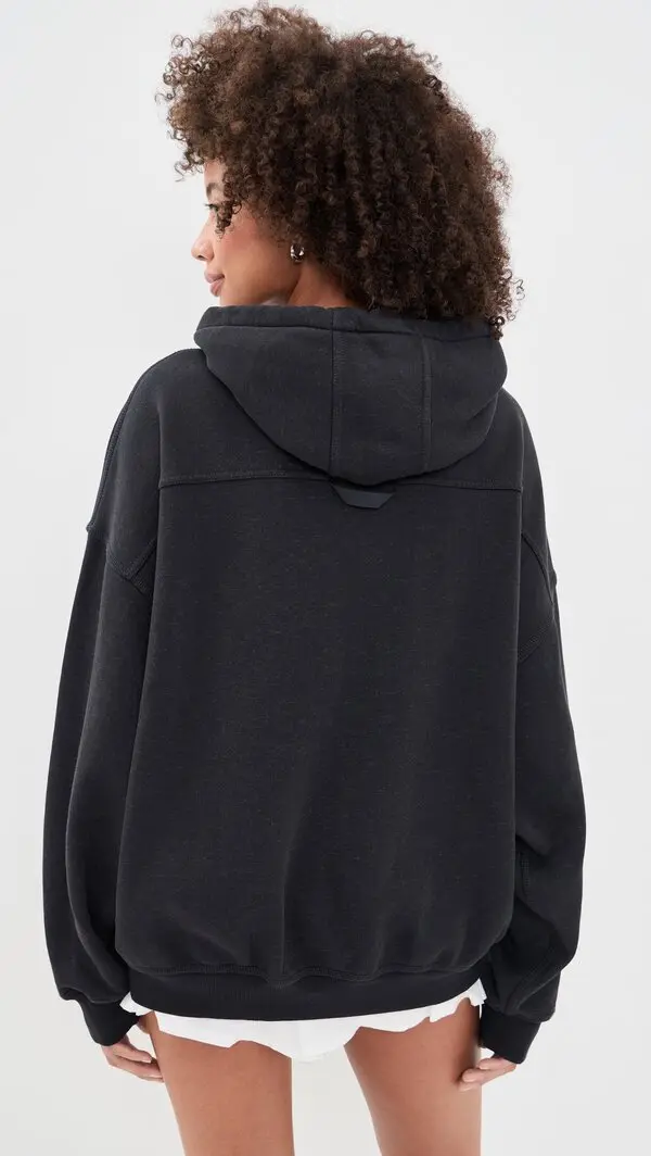 Free People Zip Up Hoodie - Black