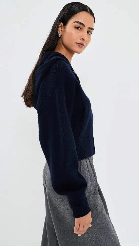 LISA YANG Lilia Hooded Zip Cardigan