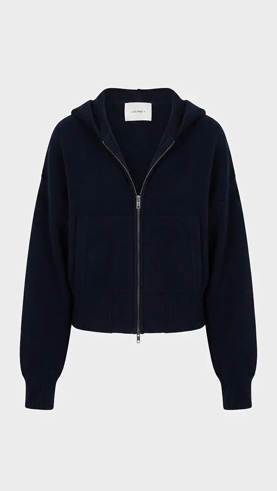 LISA YANG Lilia Hooded Zip Cardigan