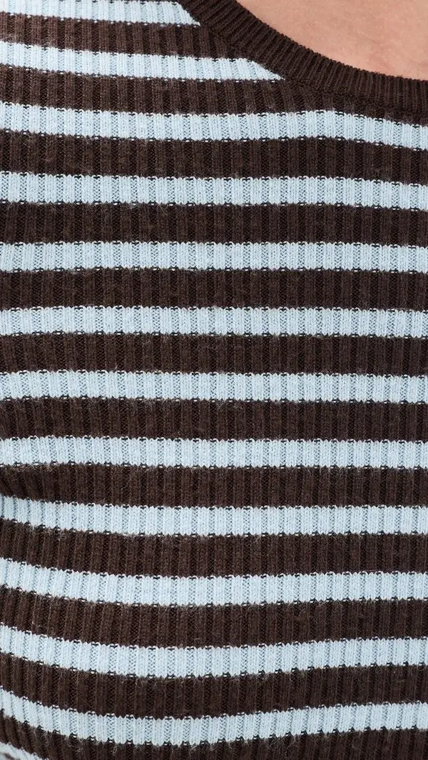 LA LIGNE Striped Fitted Crew Neck Sweater