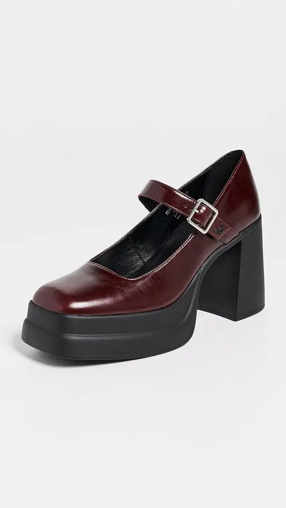 Free People Marais Chunky Mary Janes - Espresso Leather