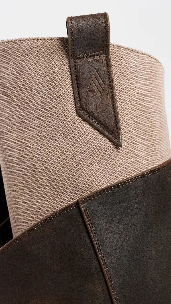 Attico Robin Passeggiata Leather Combat Boots - Taupe