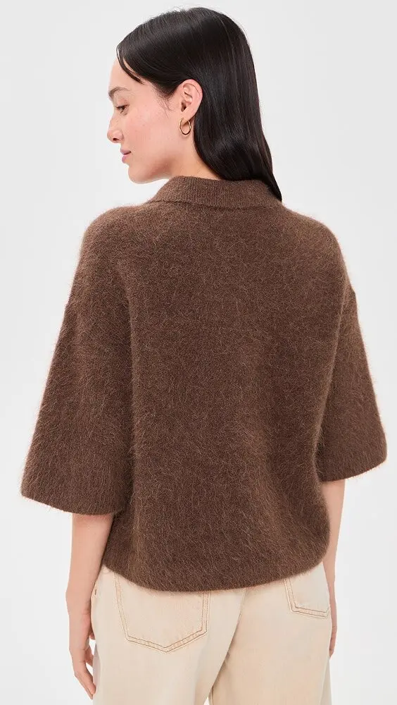 PISTOLA Nadya Alpaca Blend Boxy Polo Sweater