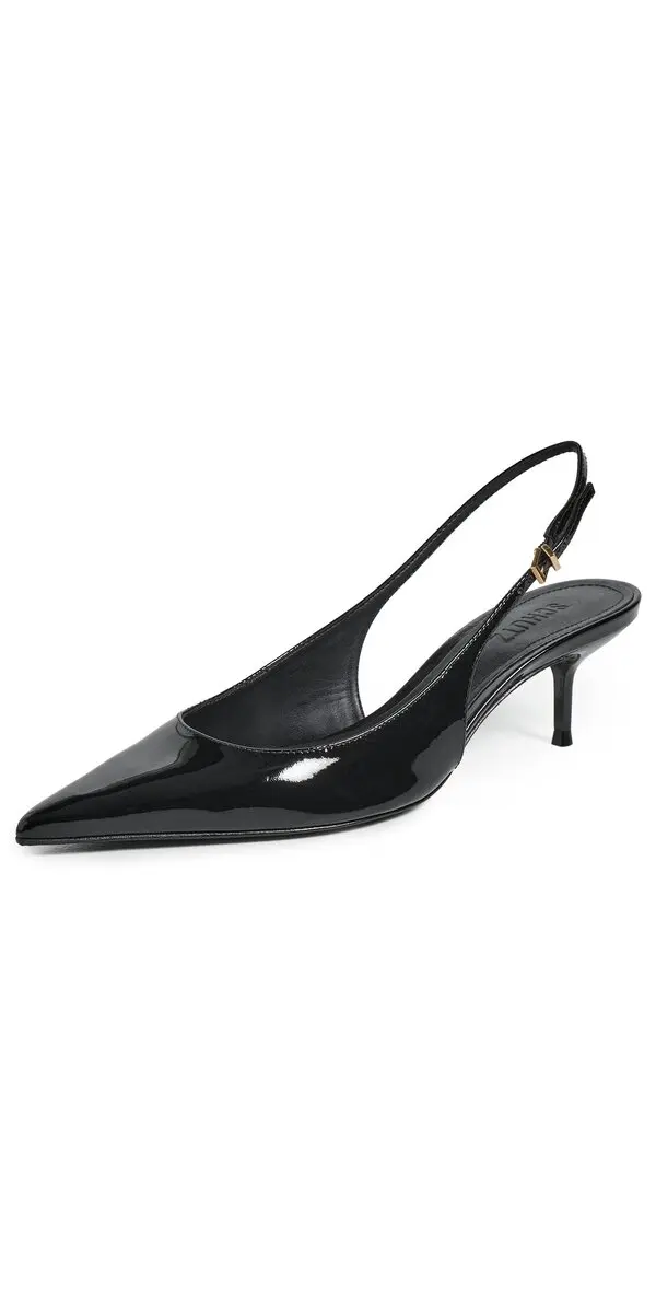 Schutz Paola Mid Slingback Kitten Heels - Black