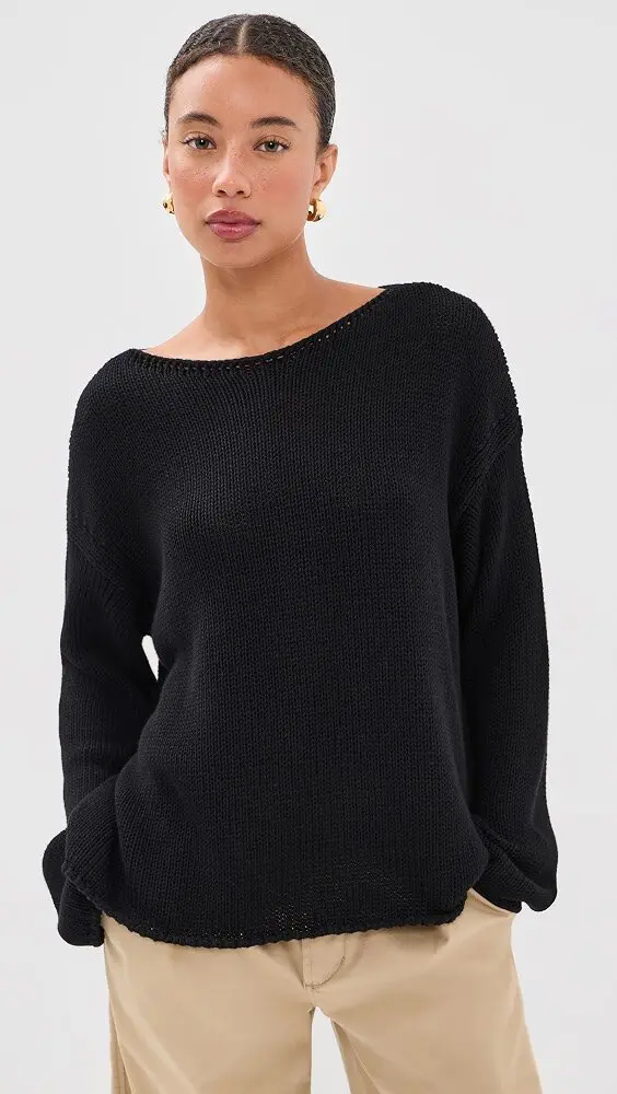 Another Tomorrow Draped Knit Sweater