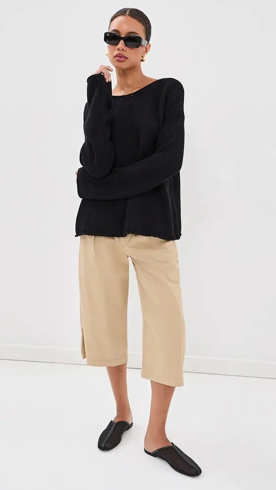 Another Tomorrow Draped Knit Sweater