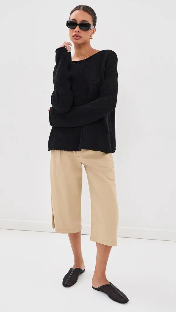 Another Tomorrow Draped Knit Sweater