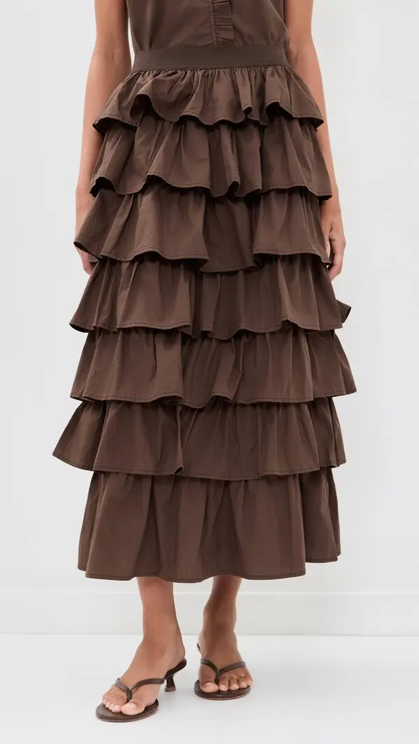 VRG GRL Thalia Tiered Midi Skirt