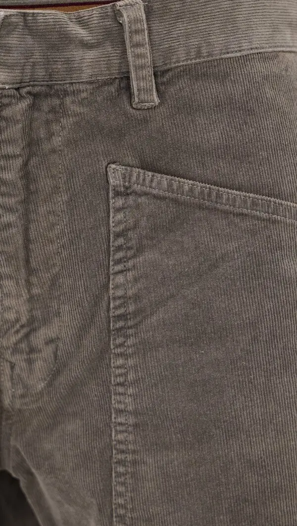 NILI LOTAN Shon Barrel Pants In Corduroy - Sage Grey