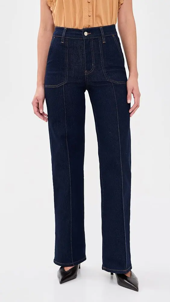 FRAME Le Slim Palazzo Pintuck Pocket Jeans