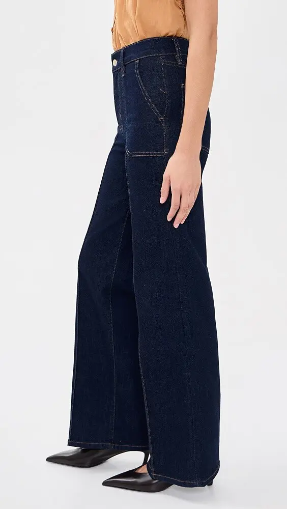 FRAME Le Slim Palazzo Pintuck Pocket Jeans