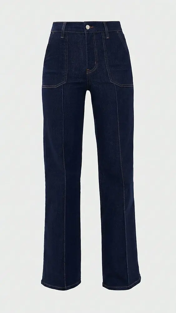 FRAME Le Slim Palazzo Pintuck Pocket Jeans