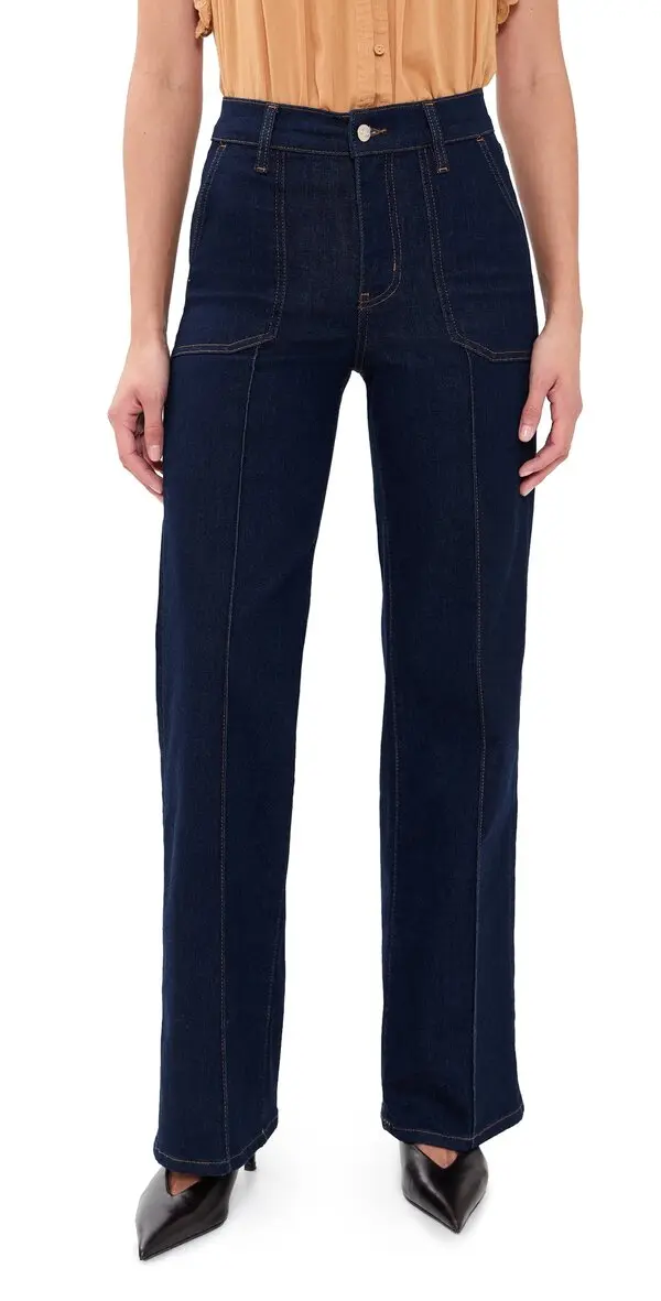 FRAME Le Slim Palazzo Pintuck Pocket Jeans - Rinse