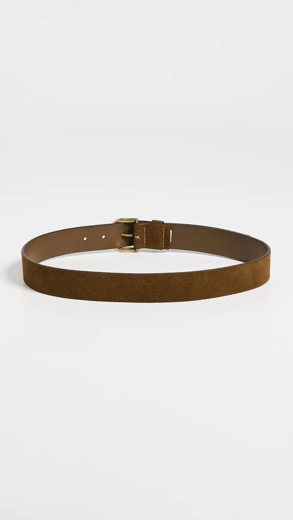 Madewell Suede Belt With Brass Buckle