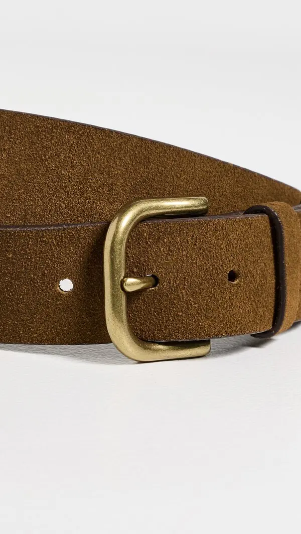 Madewell Suede Belt With Brass Buckle