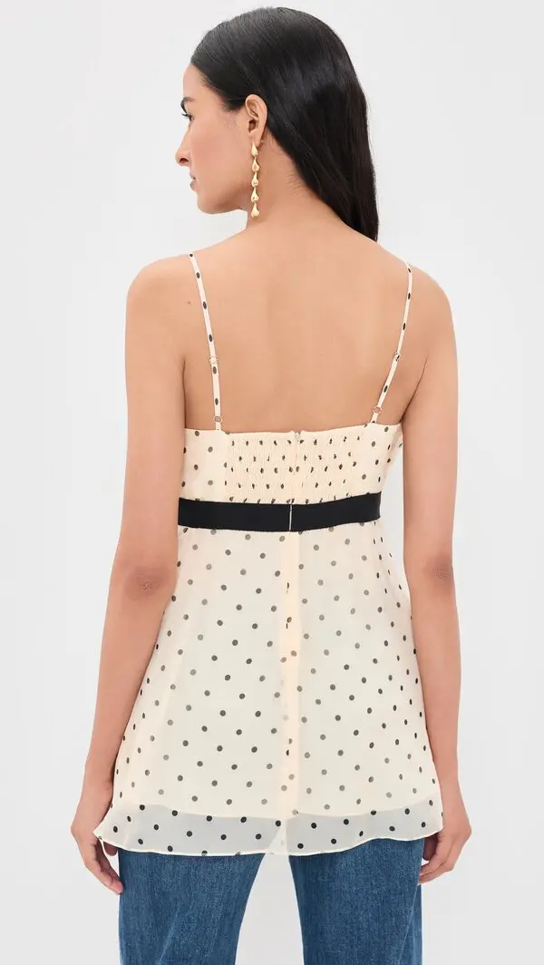 Zimmermann Pleated Frill Camisole With Polka-dot Print