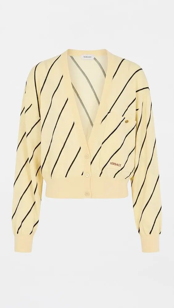 Versace Intarsia Knit Cardigan