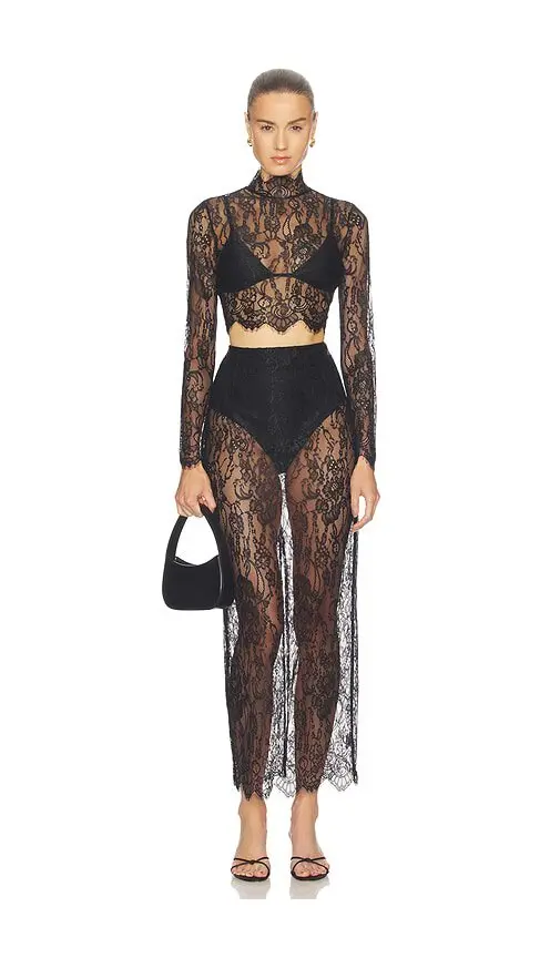 L'Agence Henriette Lace Cropped Top