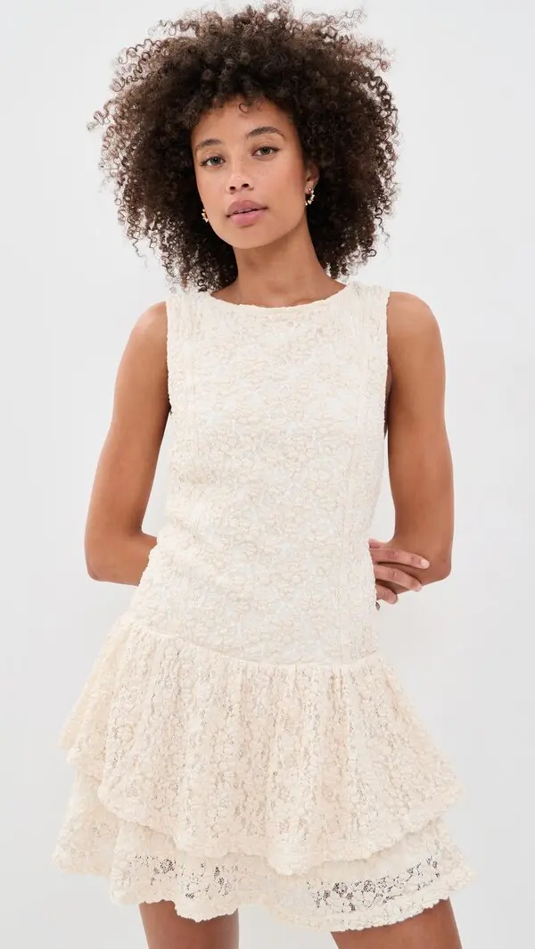 Free People Slow Burn Lace Mini Dress