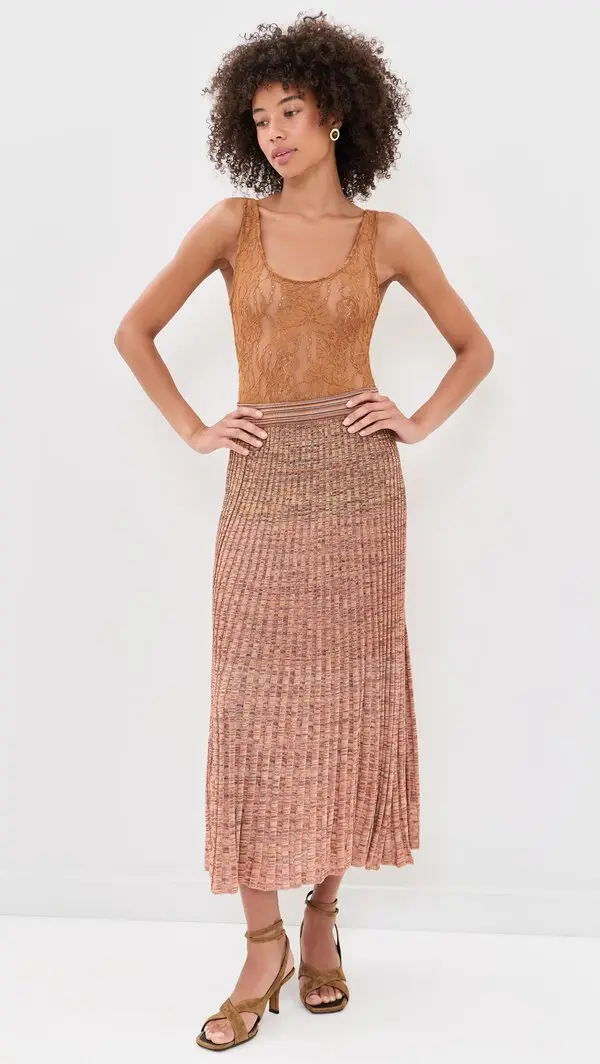 Zimmermann Lace Scoop Neck Bodysuit - Camel