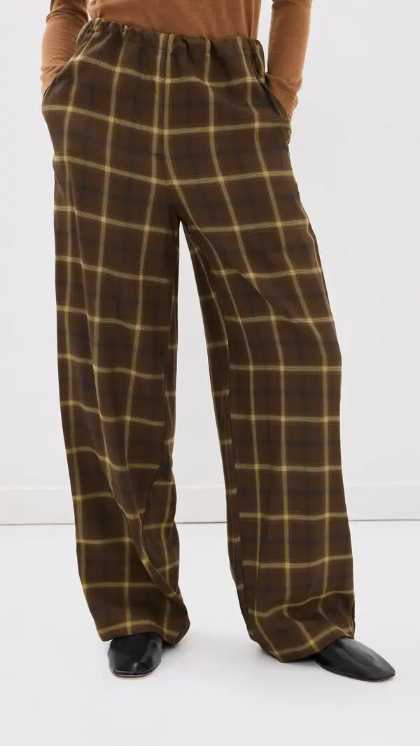 Co Drawstring Plaid Pants