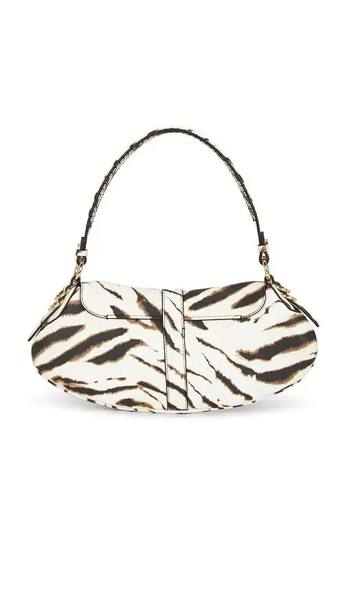 GANNI B-kat Zebra Bag In Ivory - Egret