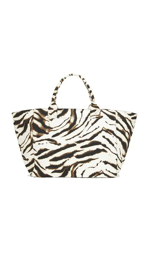 GANNI Xxl Shopper Zebra Bag In Multi