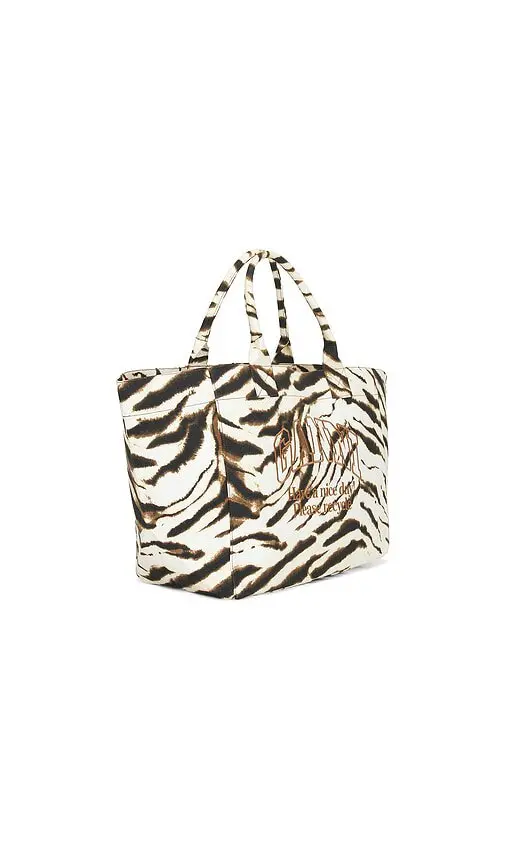 GANNI Xxl Shopper Zebra Bag In Multi