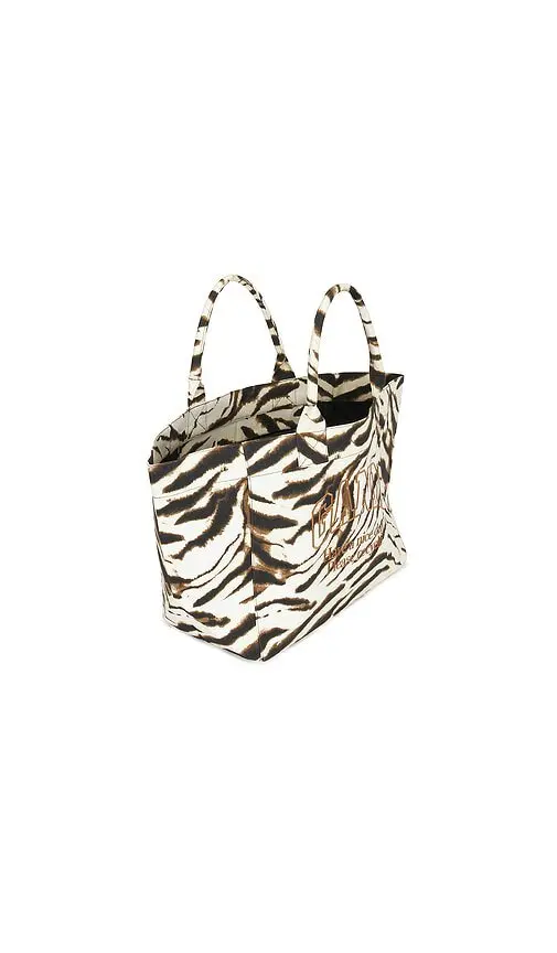 GANNI Xxl Shopper Zebra Bag In Multi