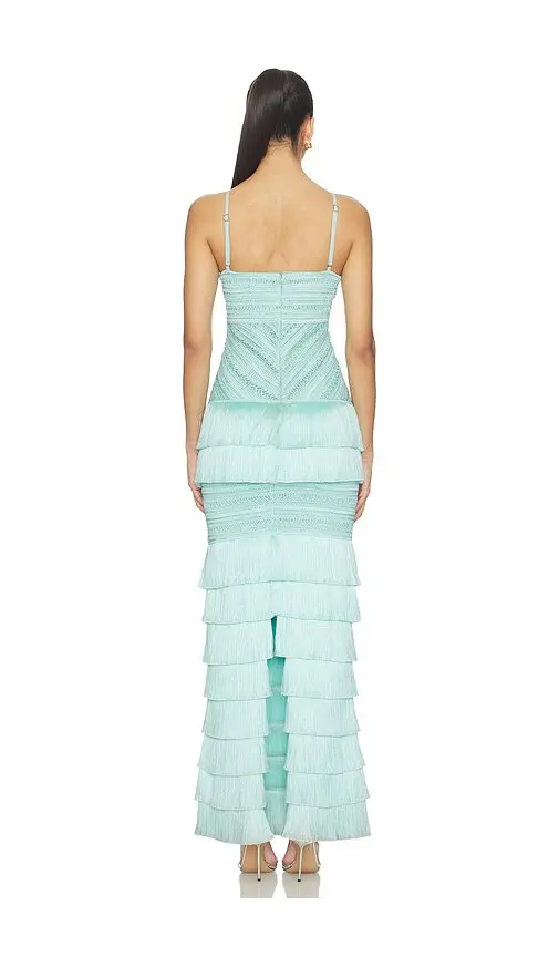 PatBO Clara Fringe Maxi Dress In Blue