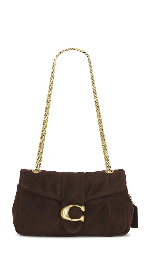 COACH Soft Quilted Suede Tabby Shoulder Bag 26 In Chocolate