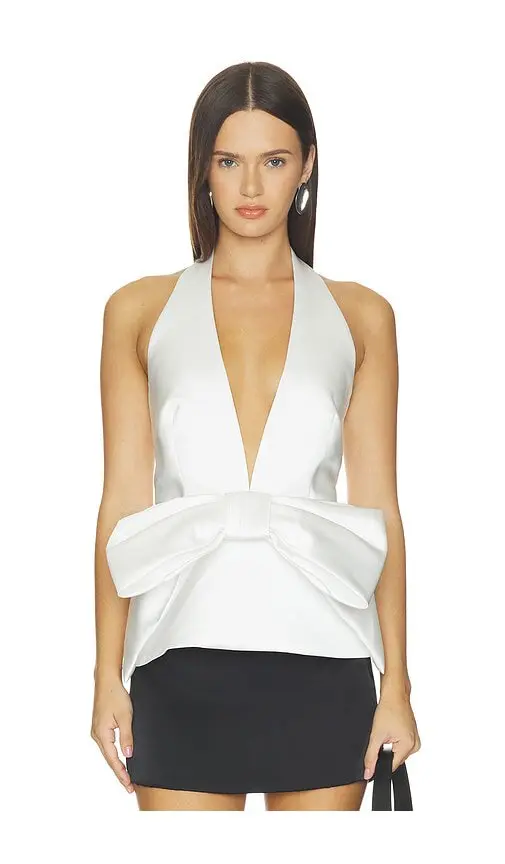 Prabal Gurung Deep V-neck Halter Top With Bow Detail