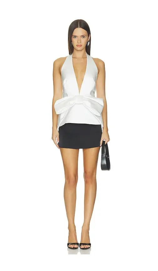 Prabal Gurung Deep V-neck Halter Top With Bow Detail
