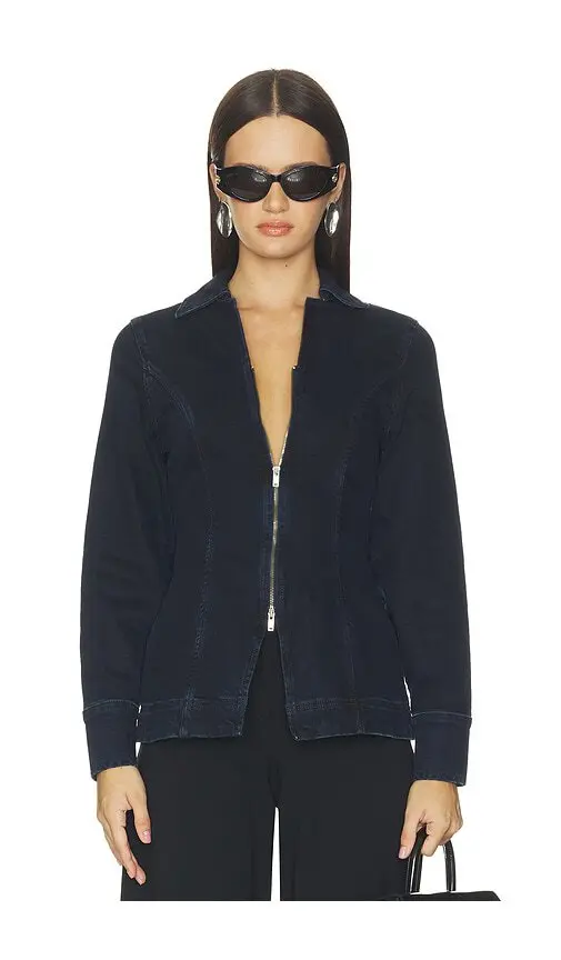 ALIGNE Tilly Denim Zip Jacket In Blue