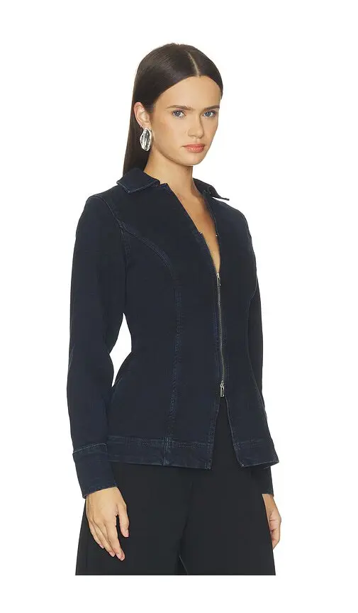 ALIGNE Tilly Denim Zip Jacket In Blue