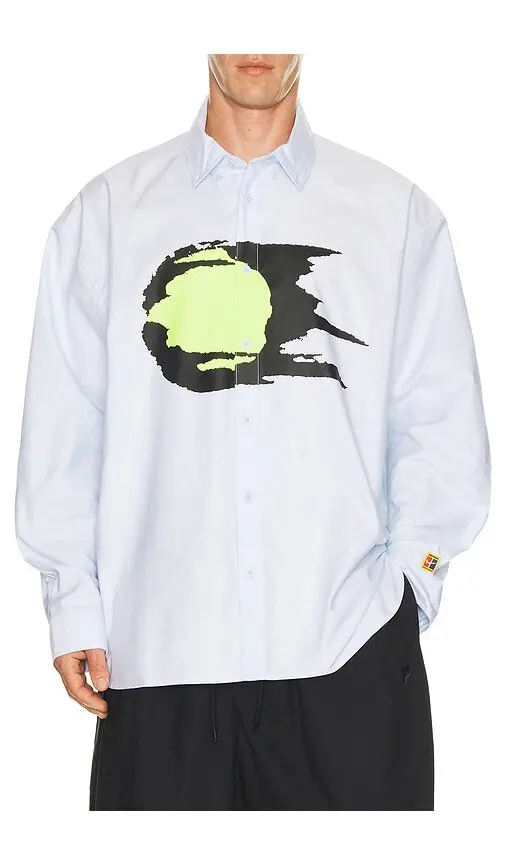 Nike Club Rules Oxford Long Sleeve Shirt In Blue